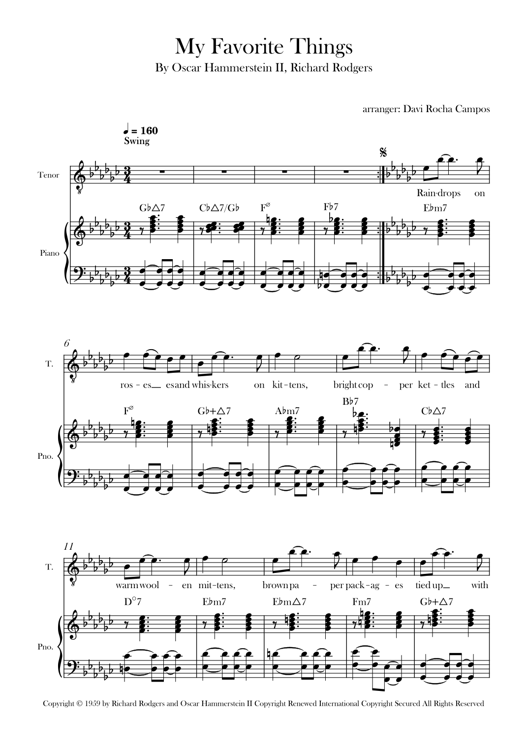 My Favorite Things (arr. Davi Rocha Campos) par John Coltrane ...