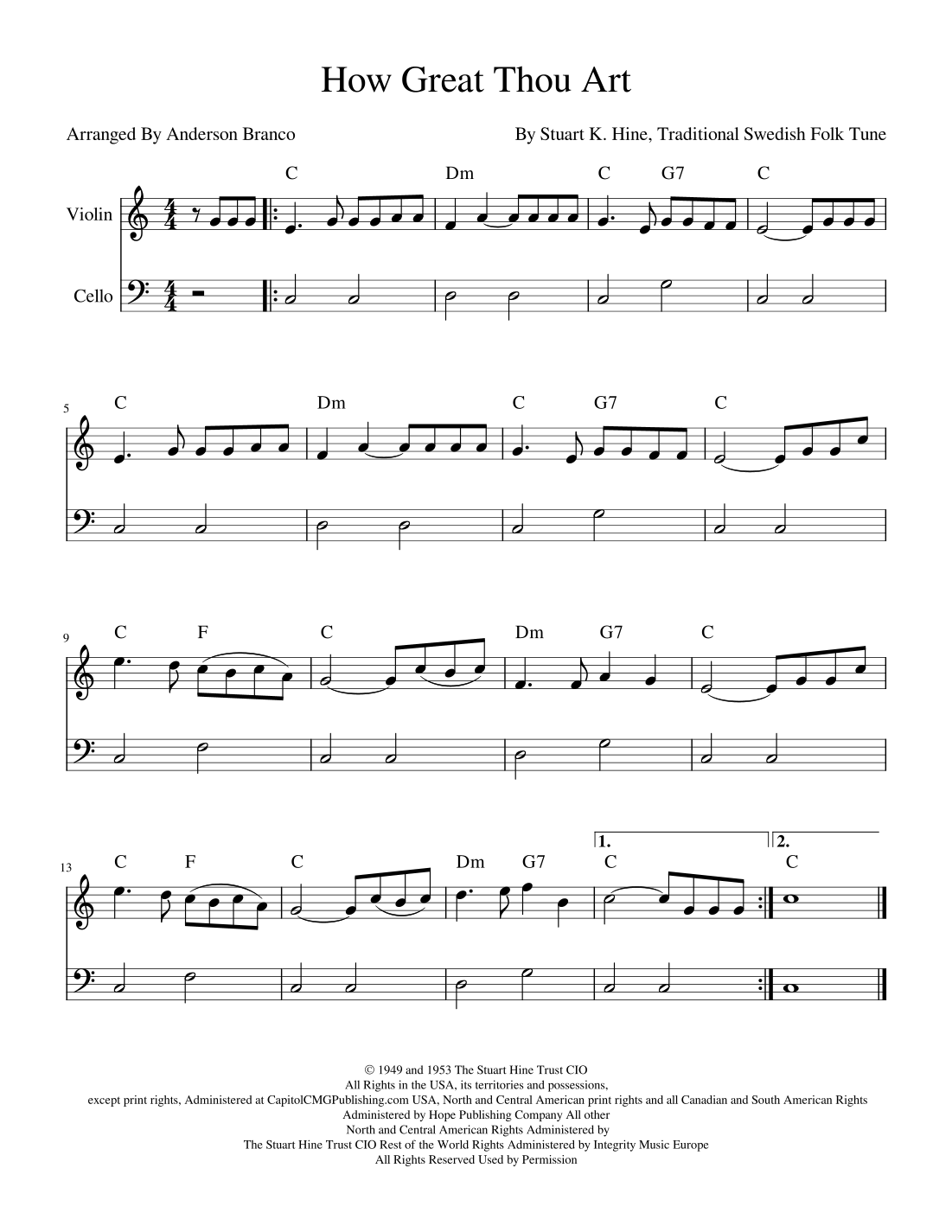 How Great Thou Art (arr. Anderson Branco) by Martina McBride Sheet ...