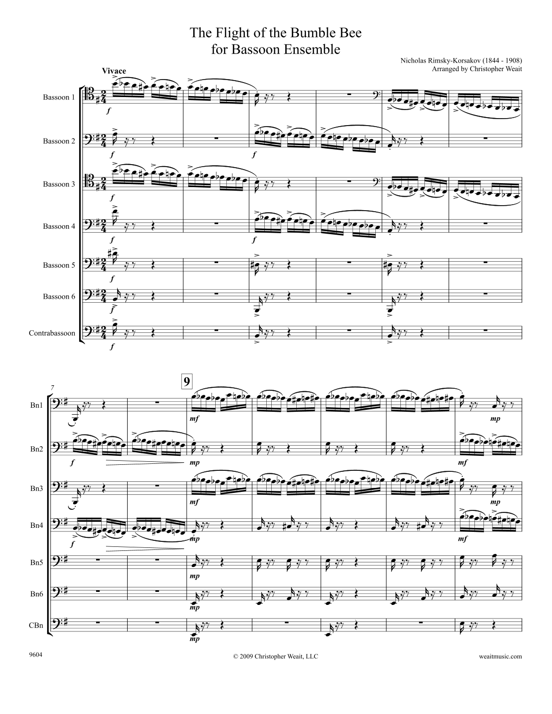 Rimsky-Korsakov - Flight of the Bumble Bee for 6 bassooons ...