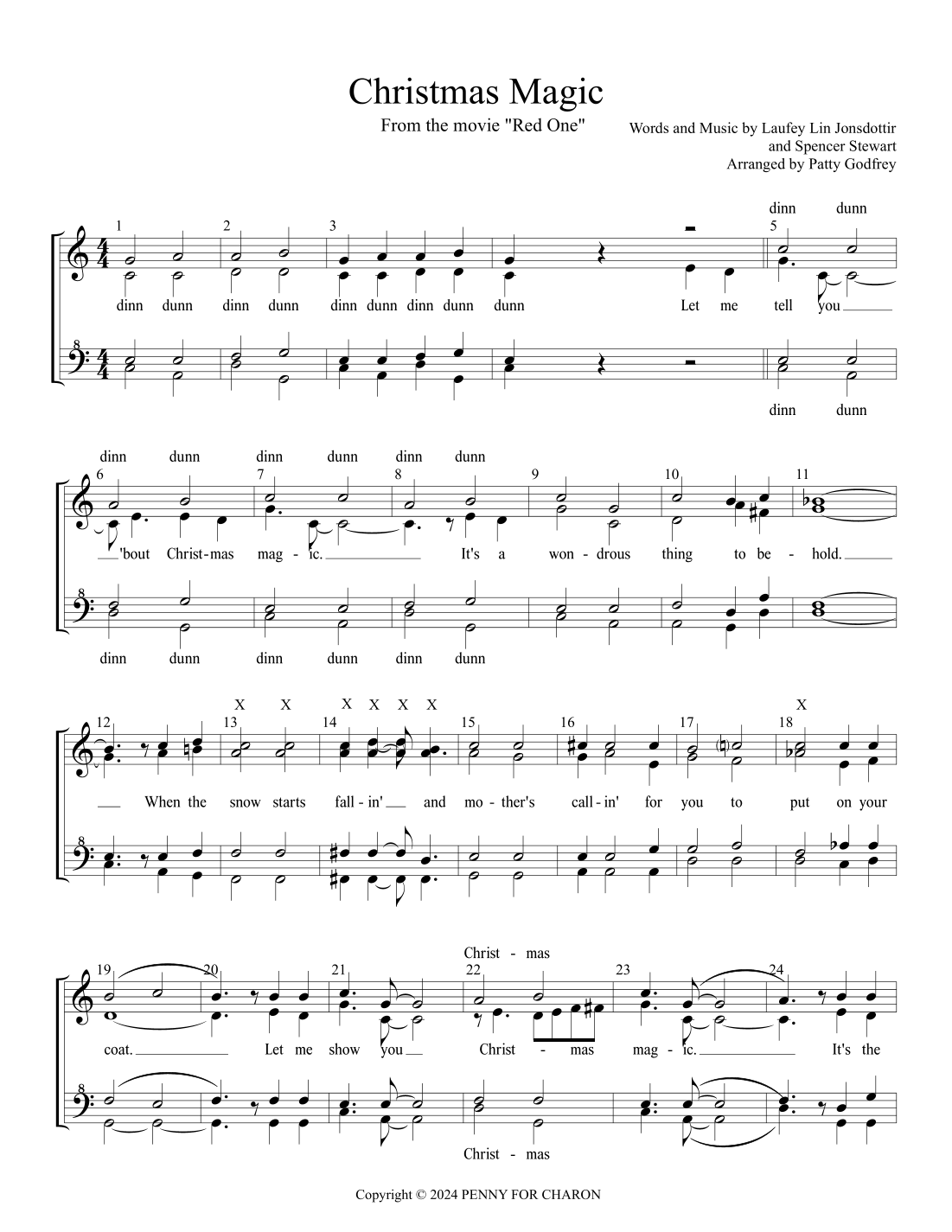 Christmas Magic (arr. Patty Godfrey) by Laufey Sheet Music for SSAA ...