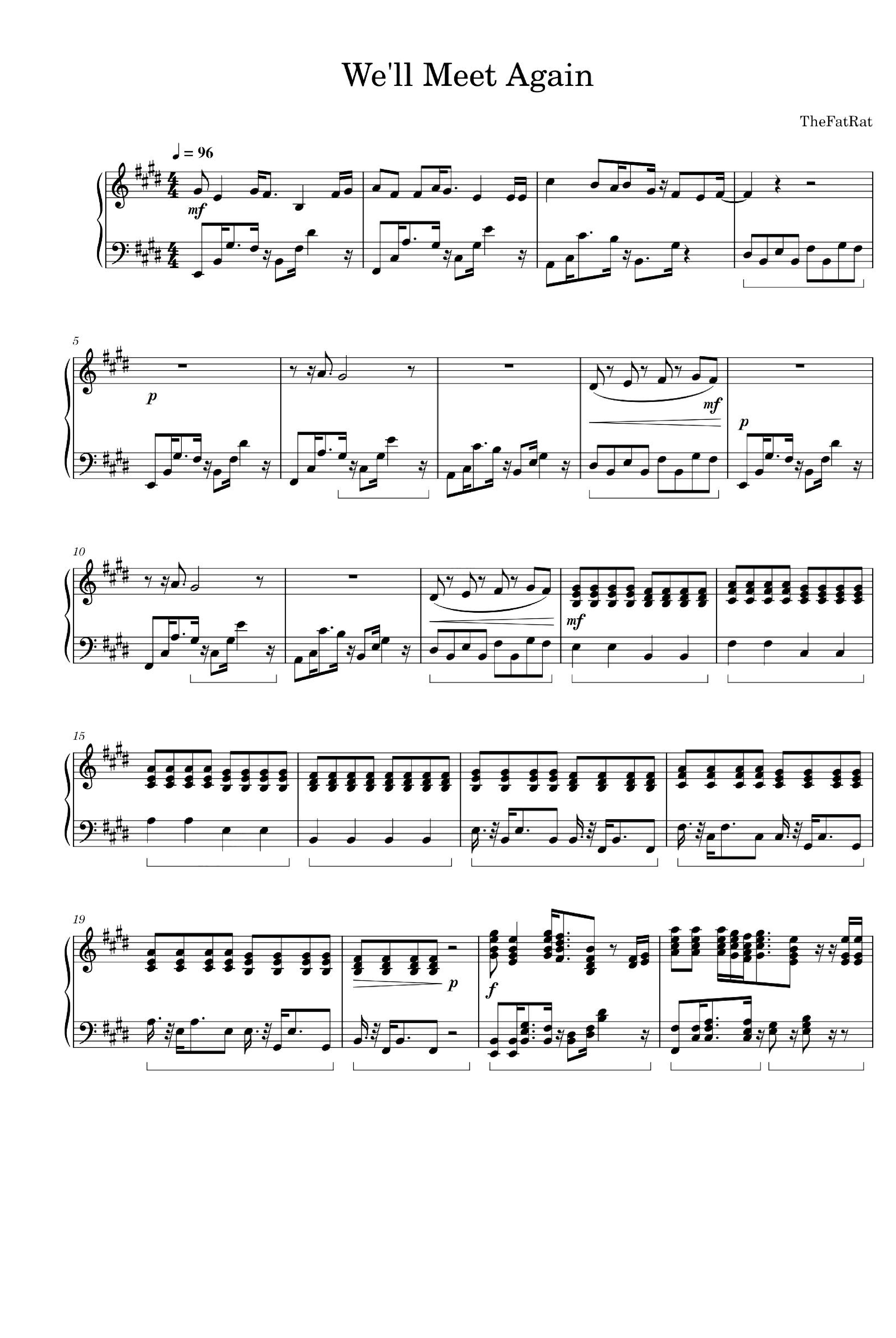 We'll Meet Again by John Dang Sheet Music for Piano Solo at Sheet Music ...