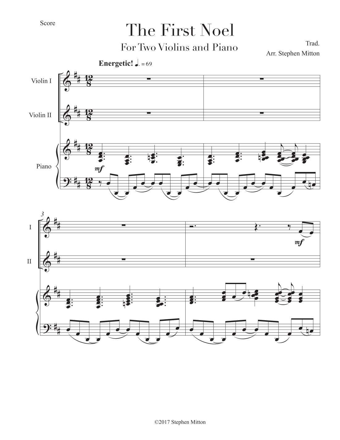 The First Noel (arr. Stephen Mitton) by The Logan Quintet Sheet Music ...
