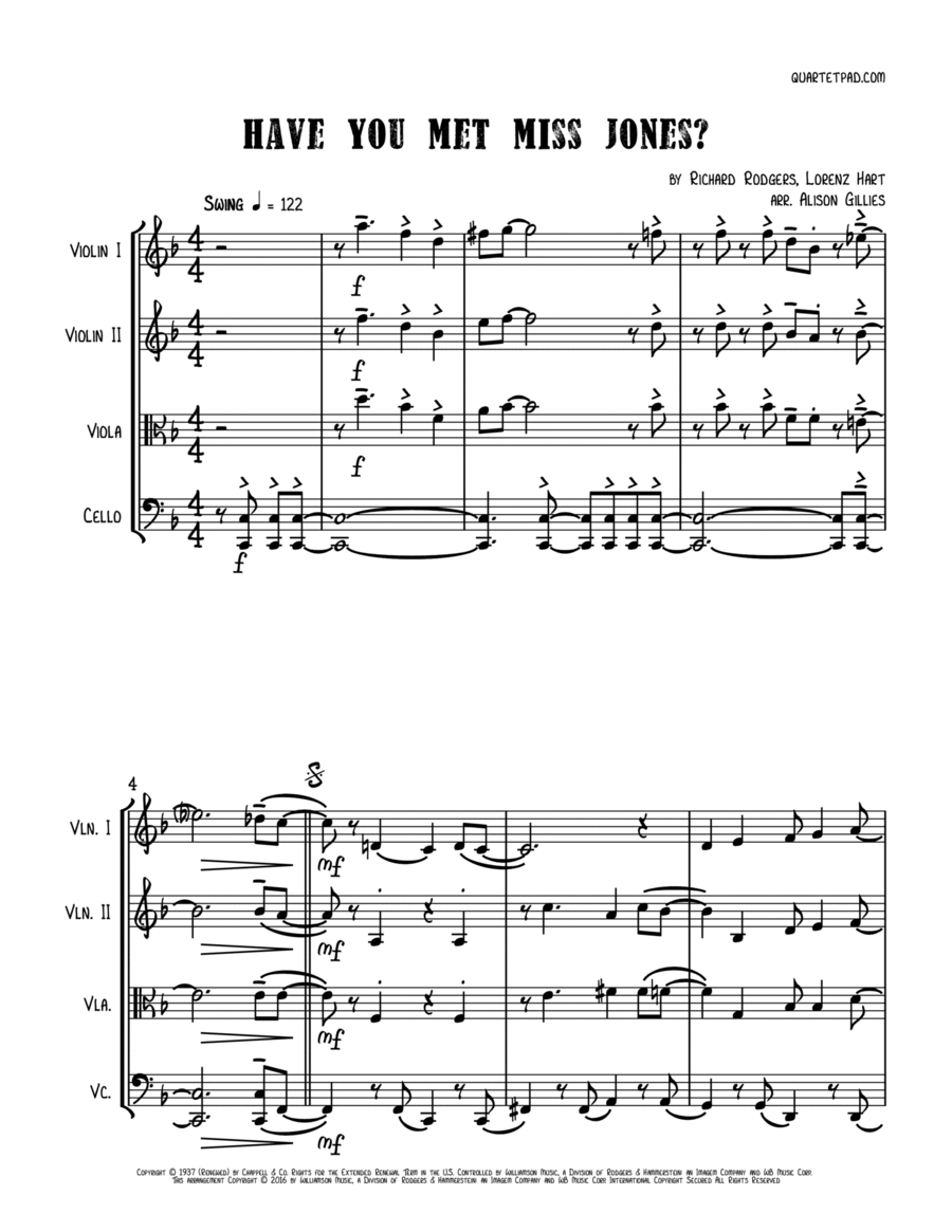 Have You Met Miss Jones arr Alison Gillies Sheet Music Alison Have You Met Miss Jones arr Alison Gillies Sheet Music Alison