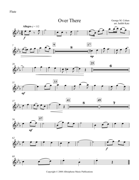 Over There - Parts (arr. Judith Katz) Sheet Music | George M. Cohan ...