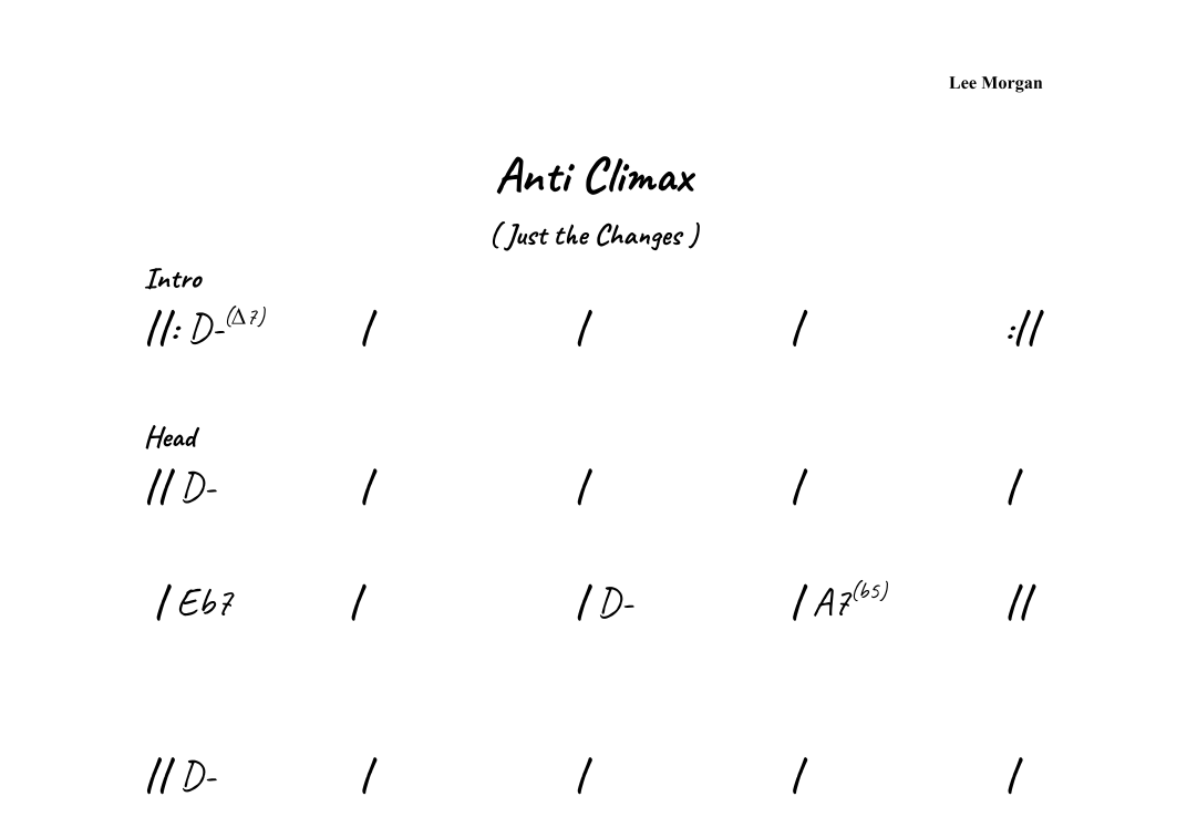 Anti Climax (arr. Bronson Ferdinand Wright) by Lee Morgan Sheet Music ...
