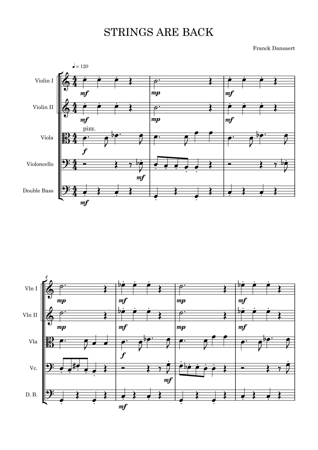 Strings are Back - Score Only by Franck Dansaert Sheet Music for ...