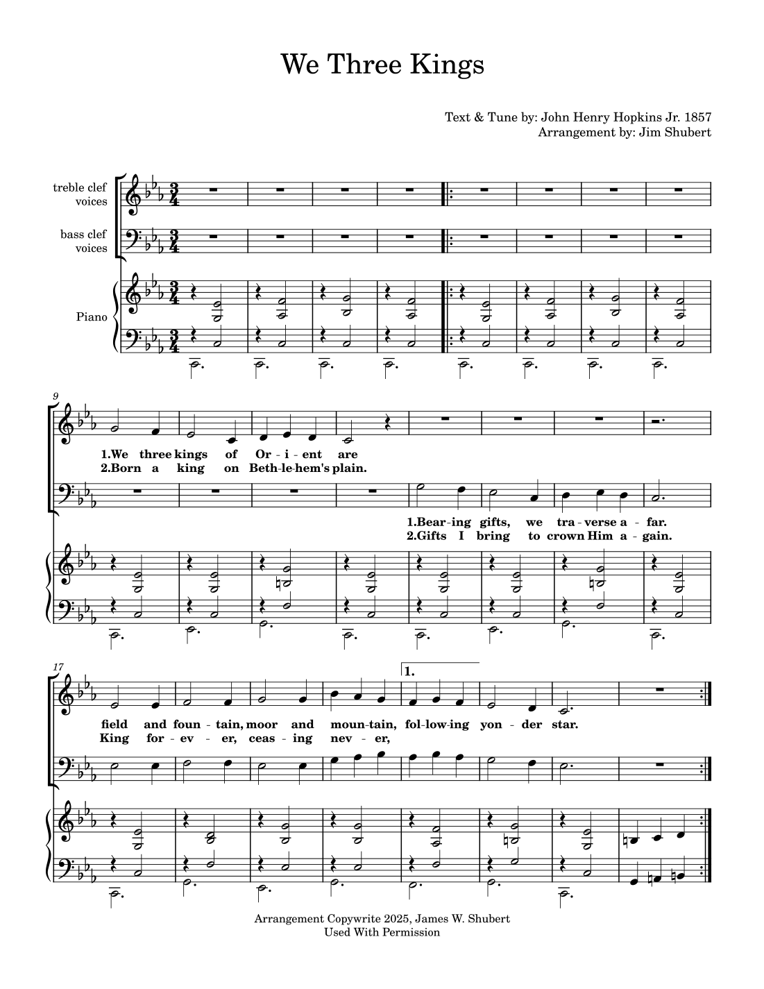 We Three Kings Of Orient Are (arr. Jim Shubert) by John Henry Hopkins ...