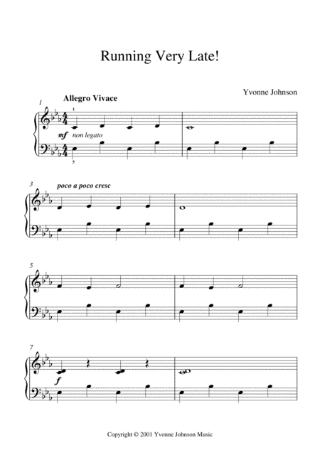 Running Very Late! Sheet Music | Yvonne Johnson | Piano Solo