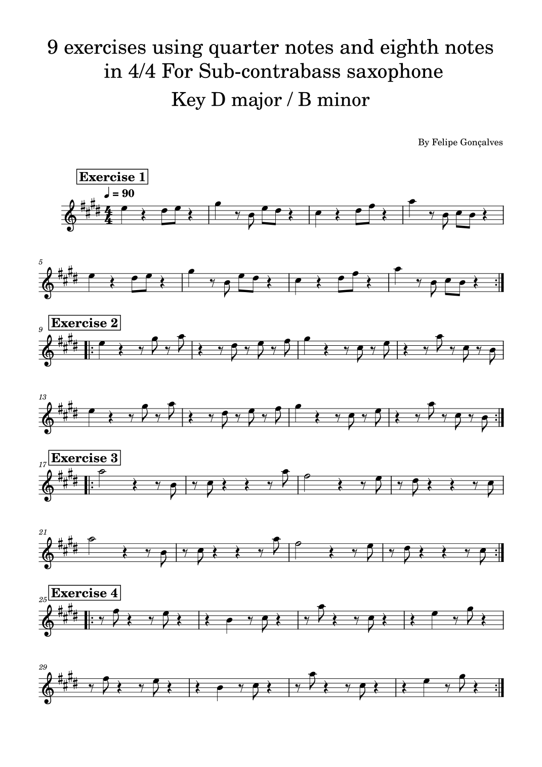 9 exercises using quarter notes and eighth notes in 4/4 For Sub ...