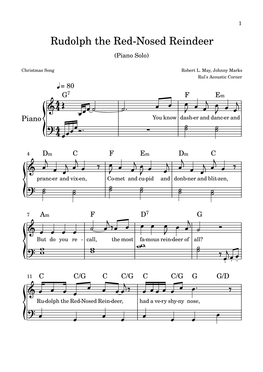 Rudolph the Red Nosed Reindeer (arr. Rul's Acoustic Corner) by ...