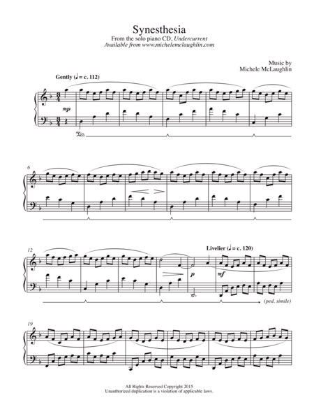 Synesthesia by Michele McLaughlin Sheet Music for Piano Solo at Sheet ...