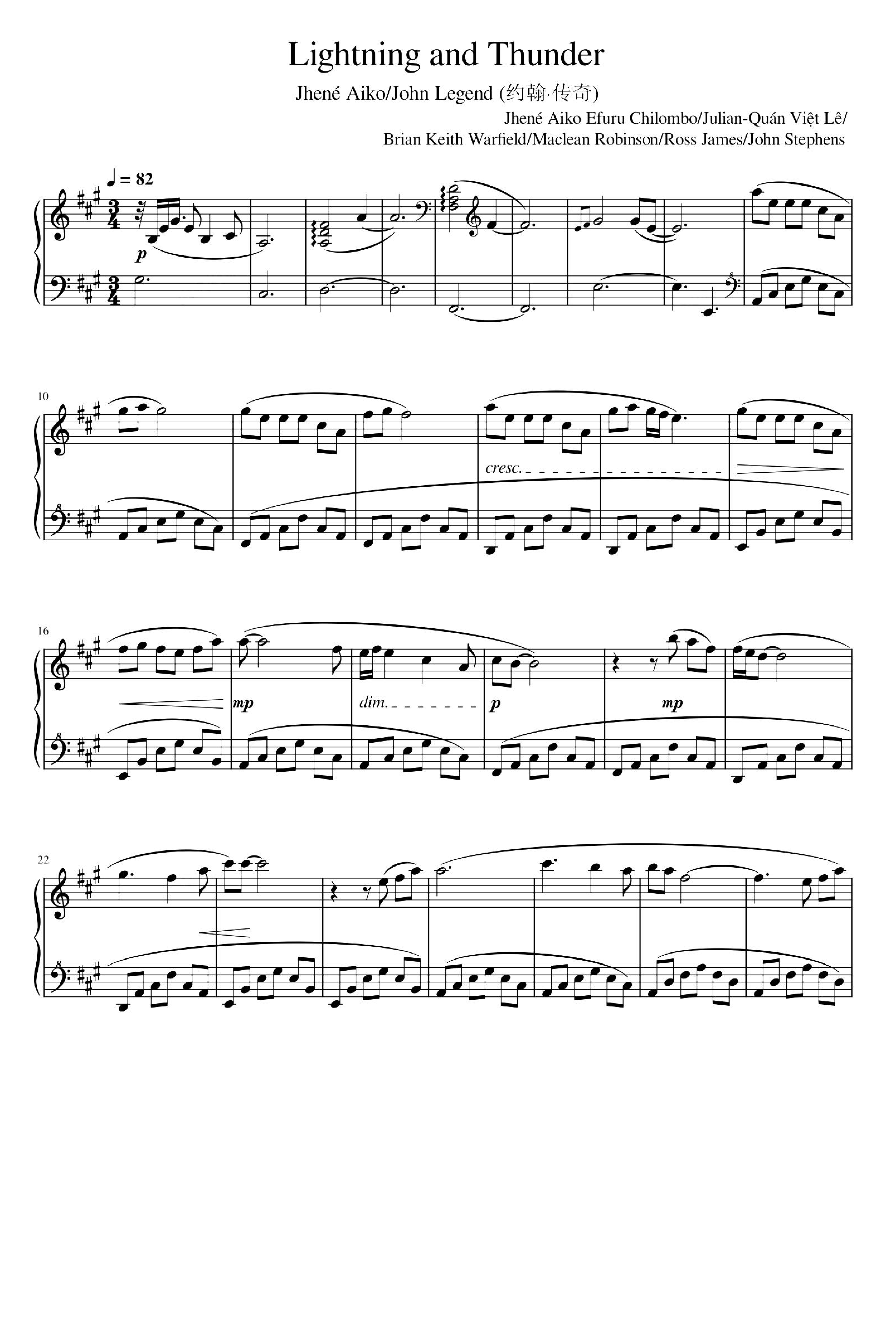 Lightning & Thunder (arr. Jhené Aiko/John Legend) by Jhene Aiko With ...