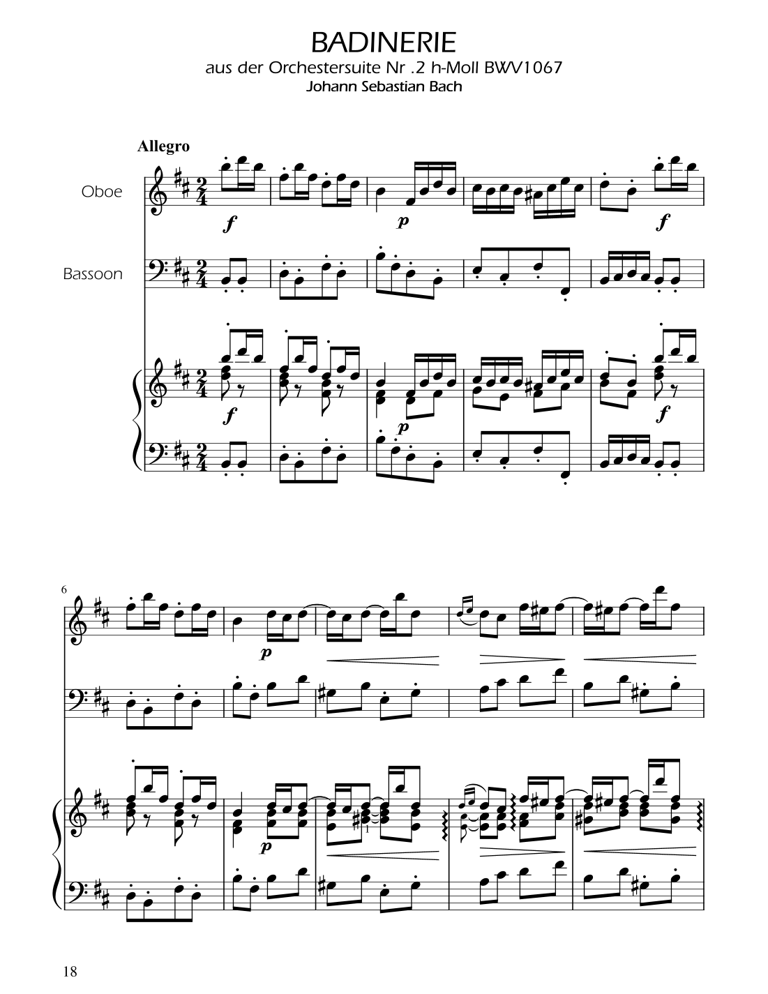 Badinerie - J.S Bach - BWV 1067 - Oboe and Bassoon Duet (arr. Ygor ...