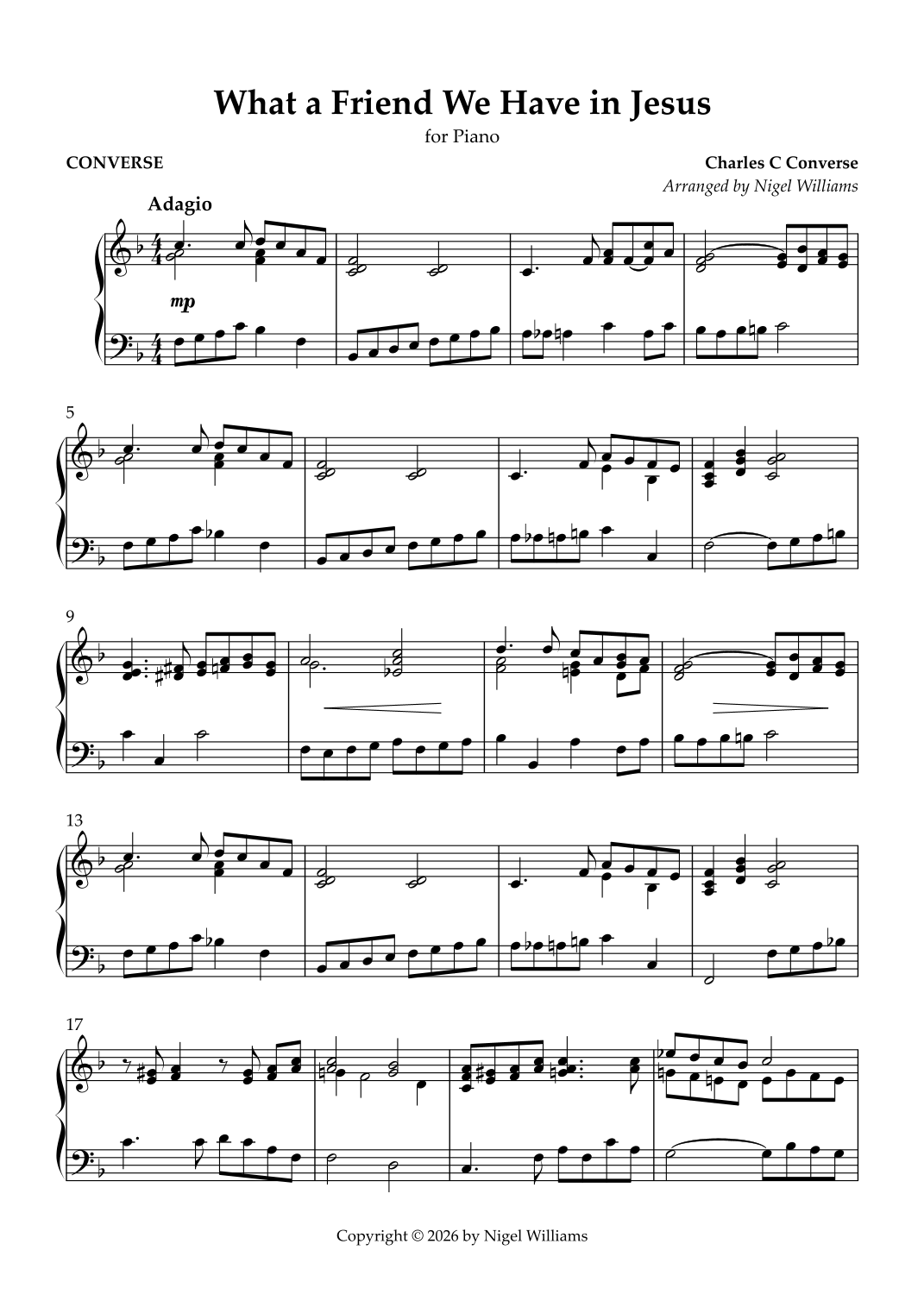 What a Friend we have in Jesus (arr. Nigel Williams) von Nigel Williams ...