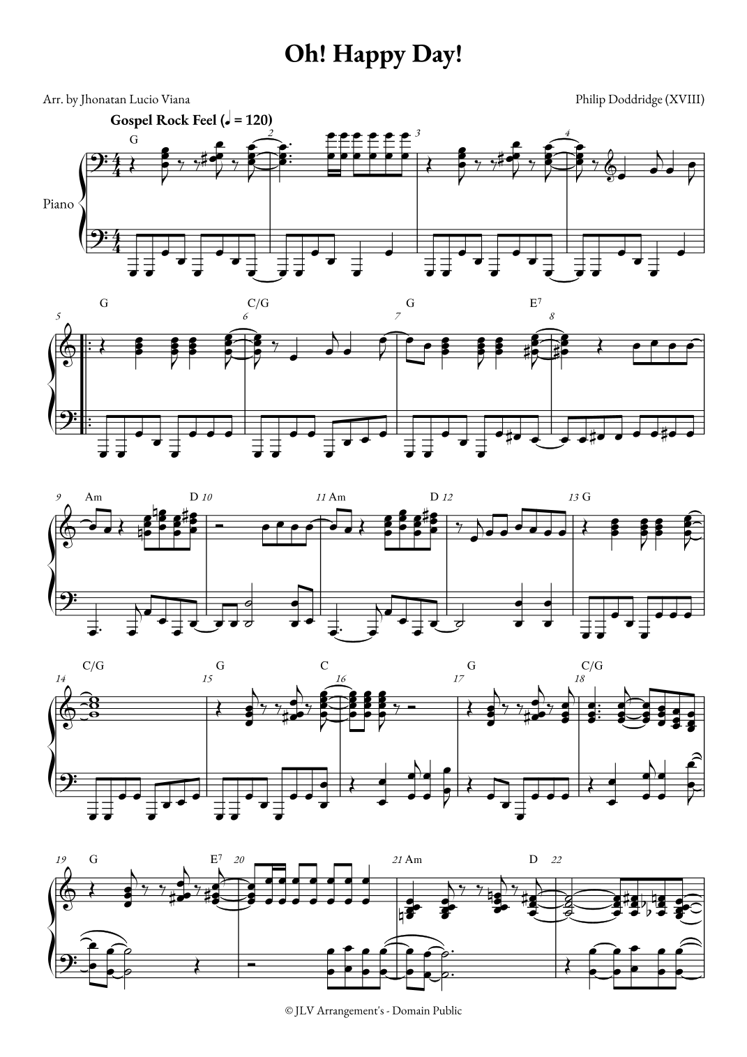 Oh, Happy Day (arr. Jhonatan Lucio Viana) par Traditional Partitions ...