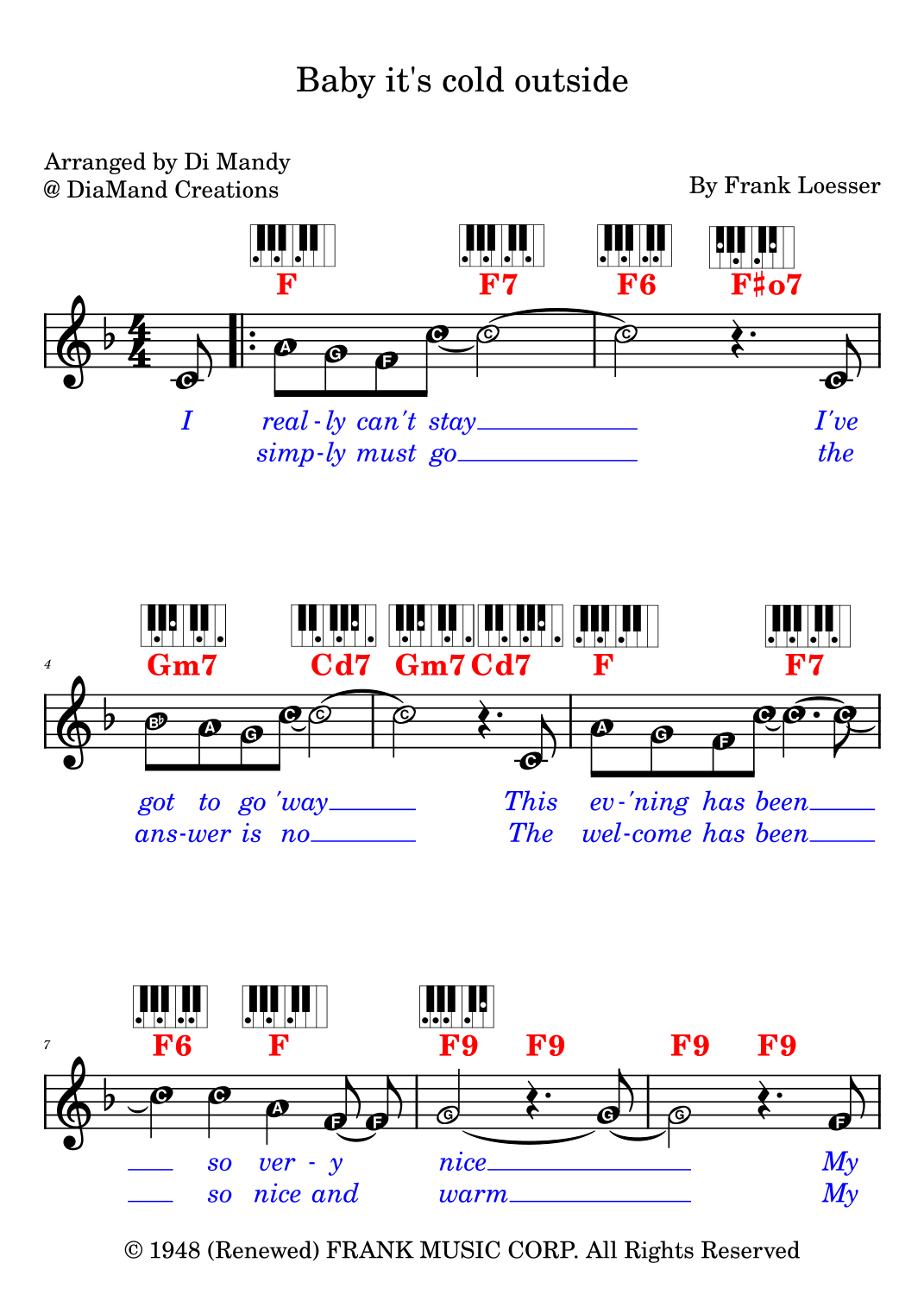 Baby, It's Cold Outside (arr. Dianne Mandy) by Dean Martin & Martina ...