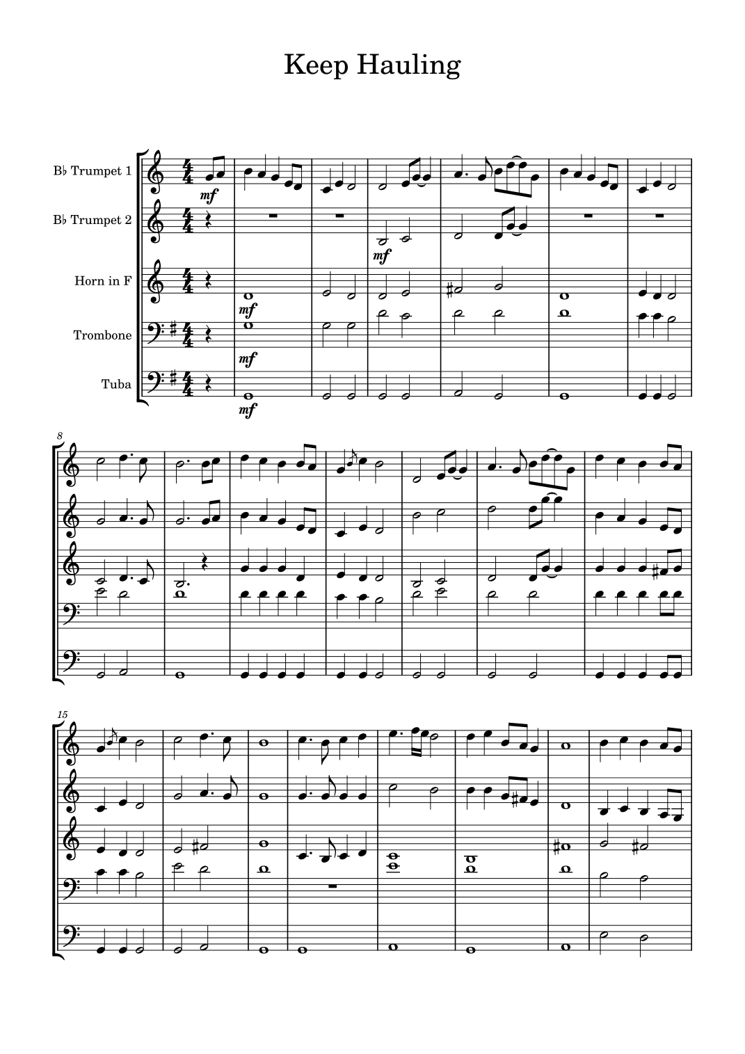 Keep Haulin' (arr. D.A.White by Andrew Cadie Sheet Music for Brass ...