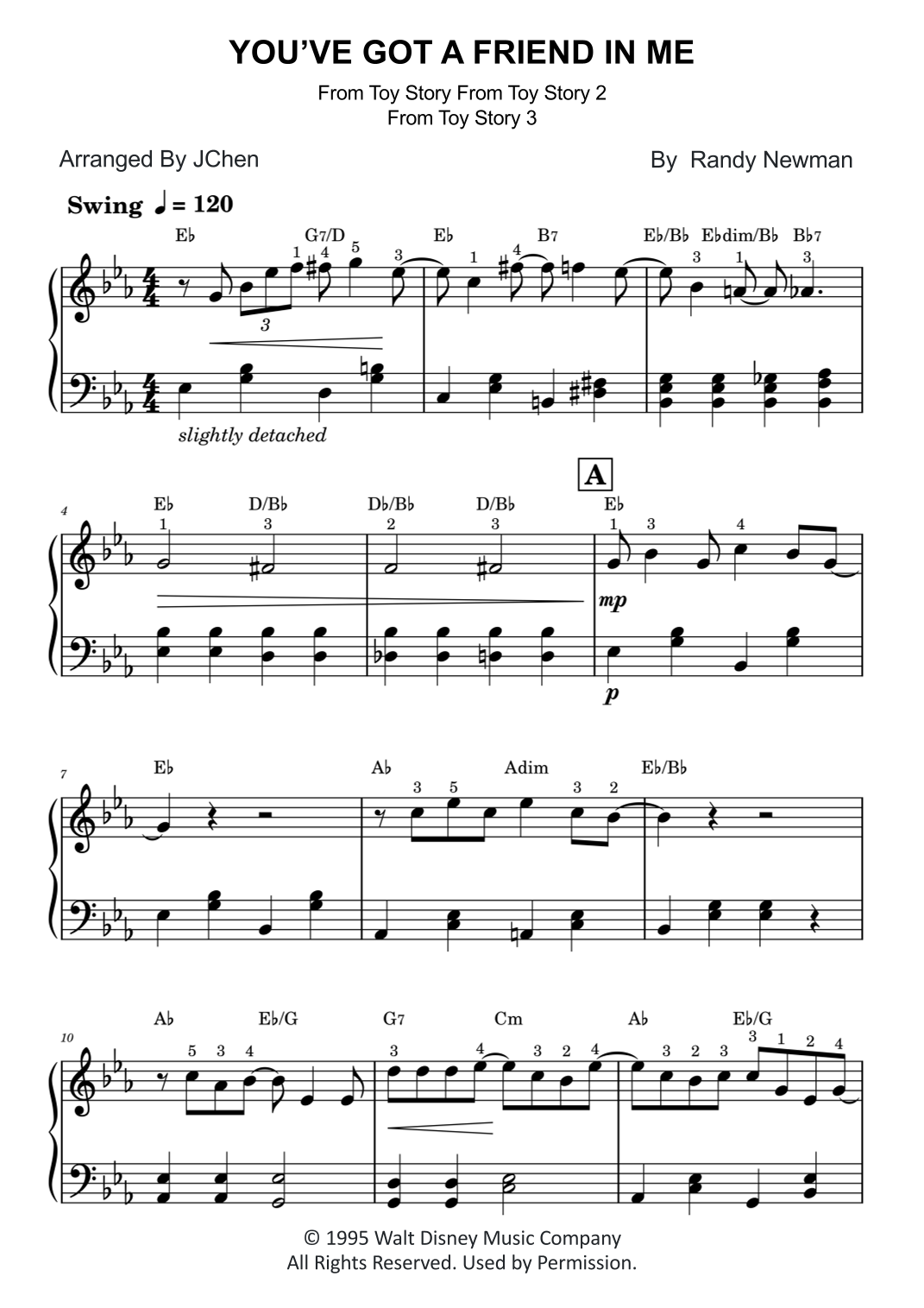 You've Got A Friend In Me (arr. J Chen) par Randy Newman And Lyle ...