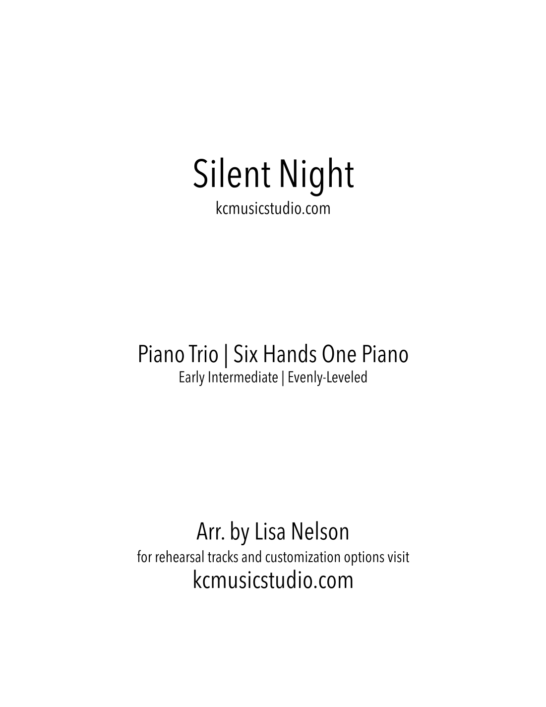 Silent Night Piano Trio (1 piano, 6 hands) Early Intermediate (arr ...
