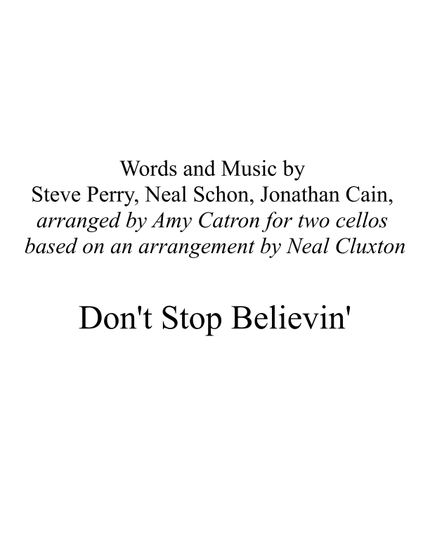Don't Stop Believin' (arr. Amy Claire Catron) by Journey Sheet Music ...