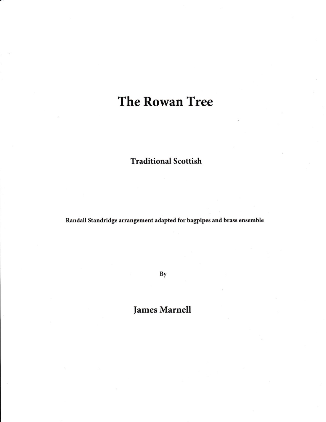 The Rowan Tree (arr. James Marnell) by Traditional Sheet Music for ...
