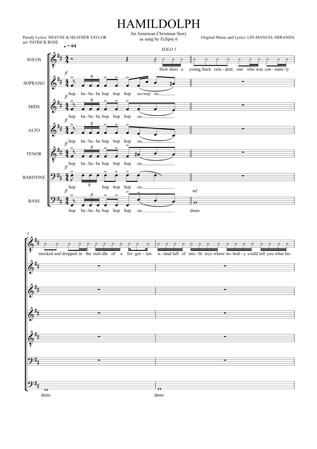 Medley: Alexander Hamilton with Right Hand Man (arr. Patrick Rose) by ...