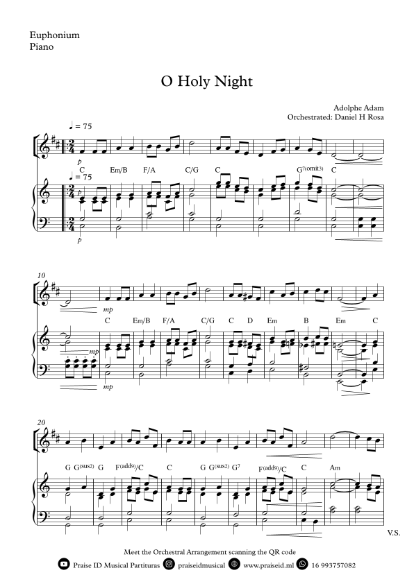 O Holy NIght - Christmas Carol - Euphonium and Piano (arr. Daniel H ...