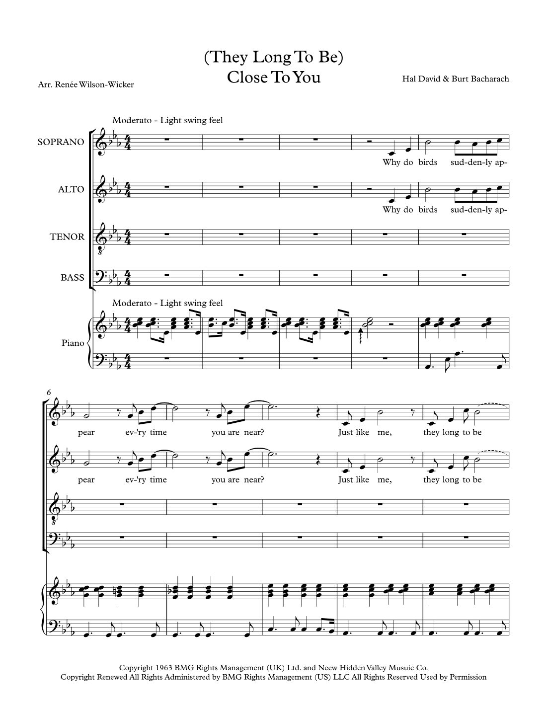 (they Long To Be) Close To You (arr. Renée Wilson-Wicker) by The ...