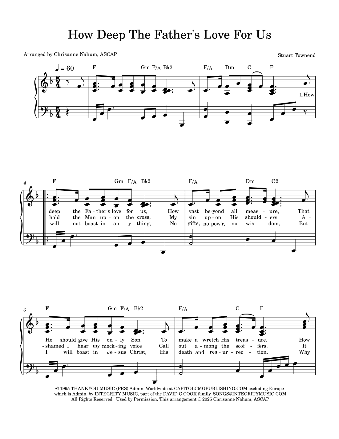 How Deep The Father's Love For Us (arr. Chrisanne Nahum, ASCAP) by ...
