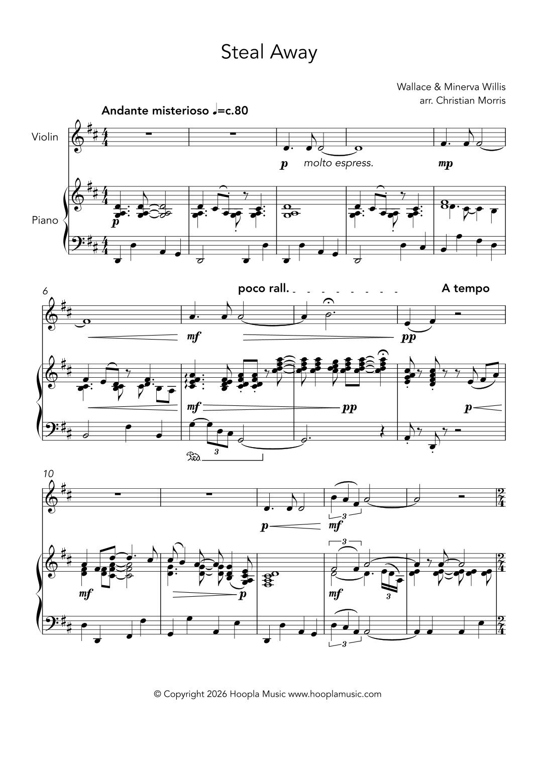 Steal Away (Extended Fantasy) (arr. Christian Morris) by Wallace and ...