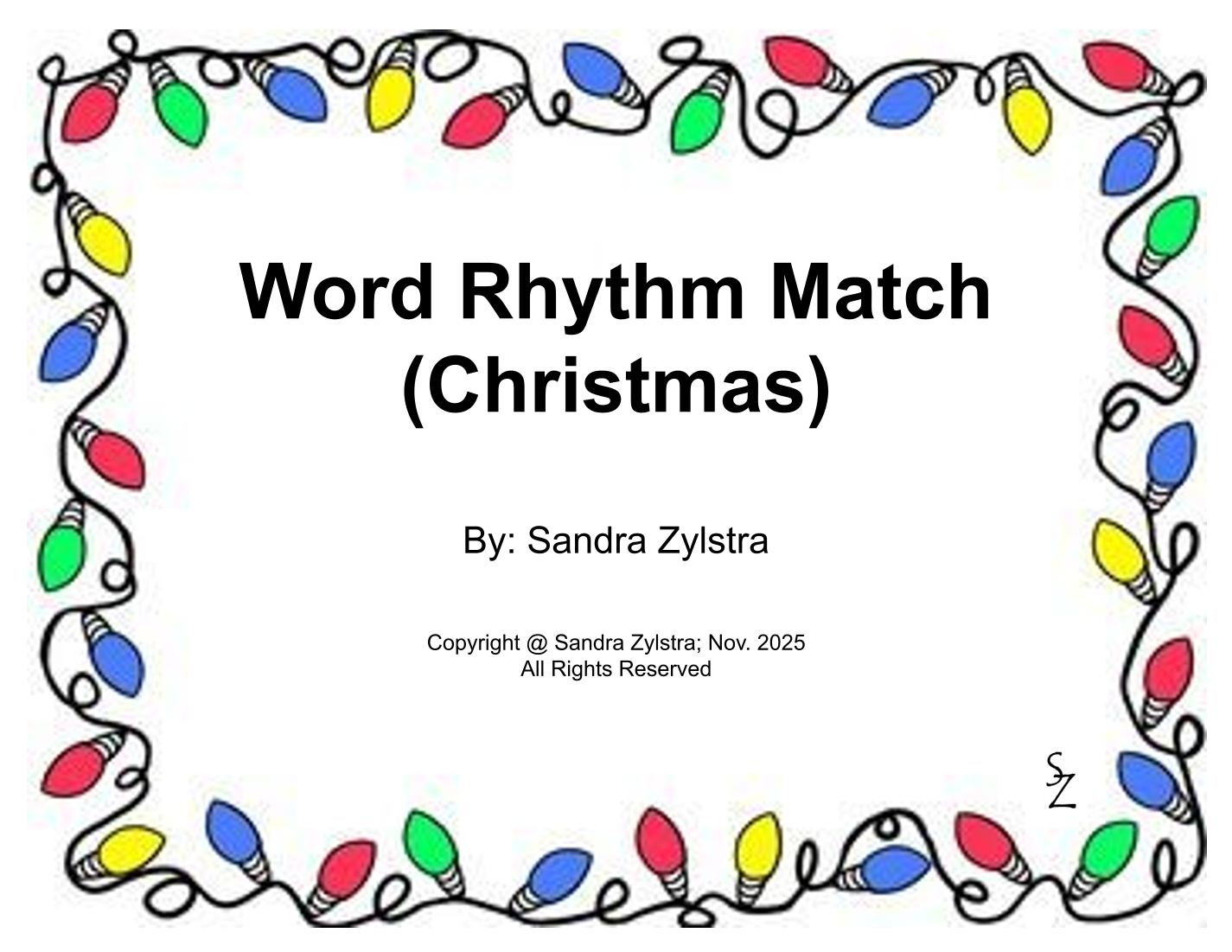 Word Rhythm Match -Christmas by Sandra Zylstra Sheet Music for Theory ...