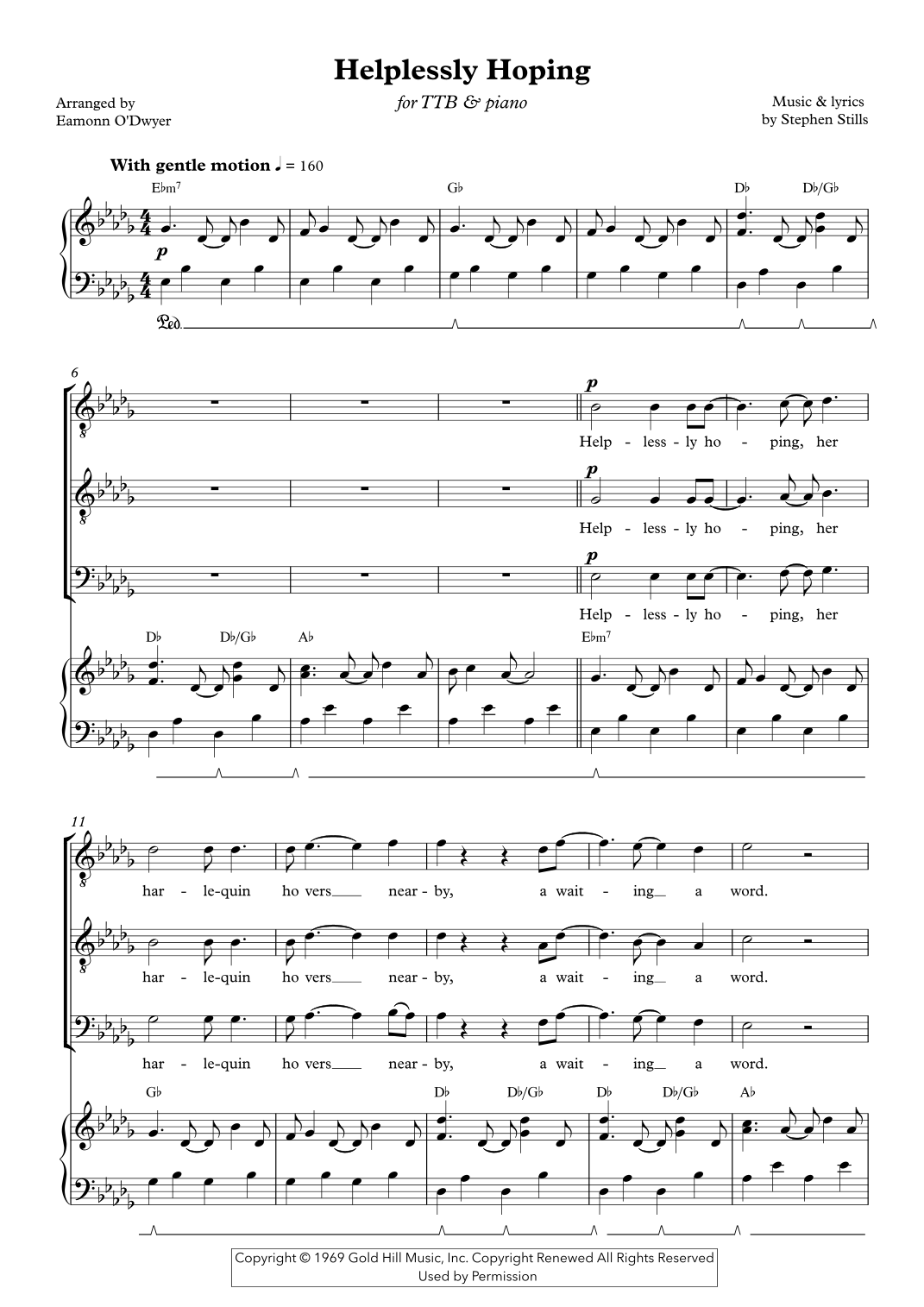 Helplessly Hoping (arr. Eamonn O'Dwyer) by Crosby, Stills And Nash ...