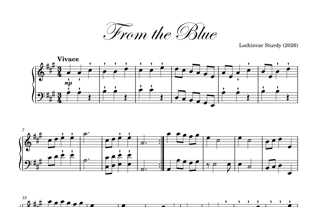 From the Blue by Lochinvar Sturdy Sheet Music for Easy Piano at Sheet ...