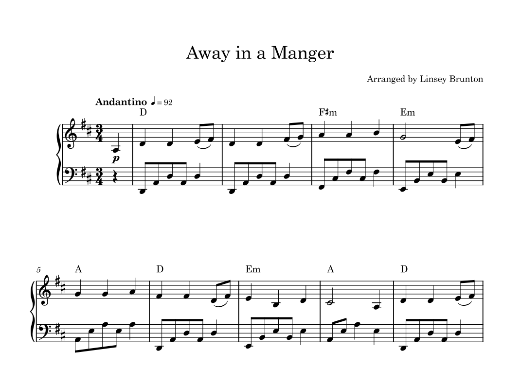 Away in a Manger (arr. Linsey Brunton) by William J. Kirkpatrick Sheet ...