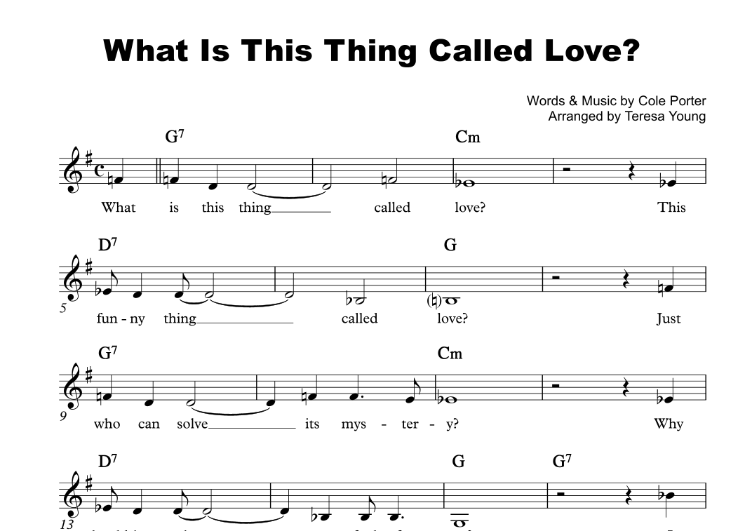 What Is This Thing Called Love (arr. Teresa Young) by Cole Porter Sheet ...