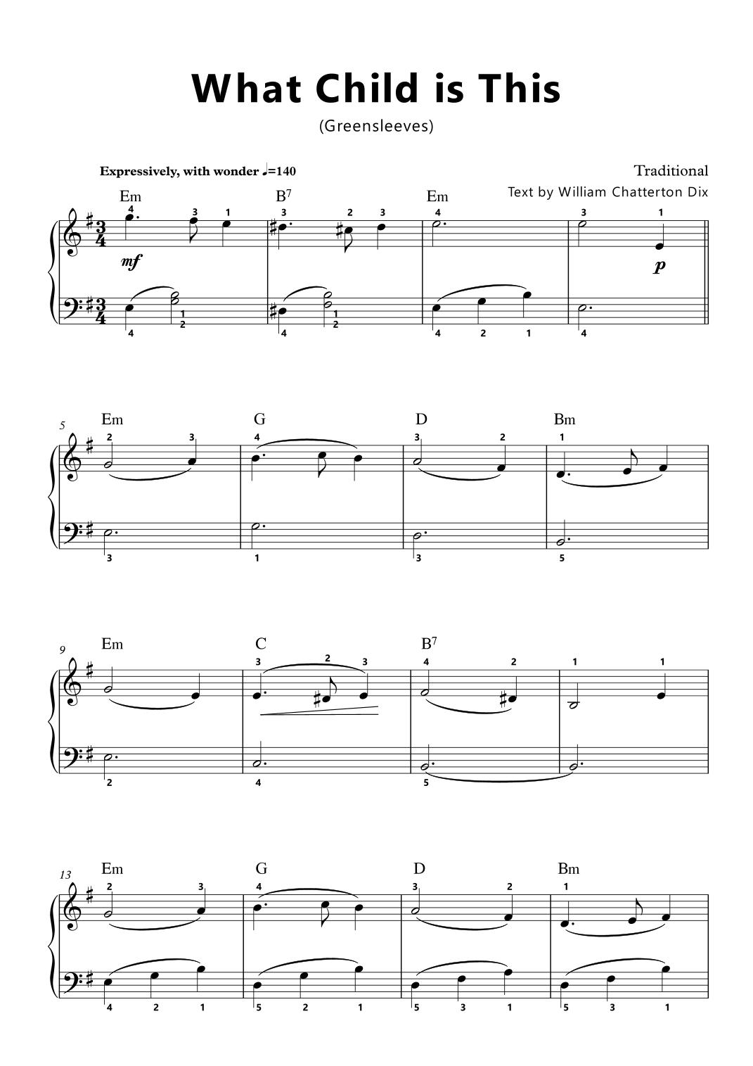 Beautiful Christmas Carols – Easy Piano and Keyboard Sheet Music (with ...