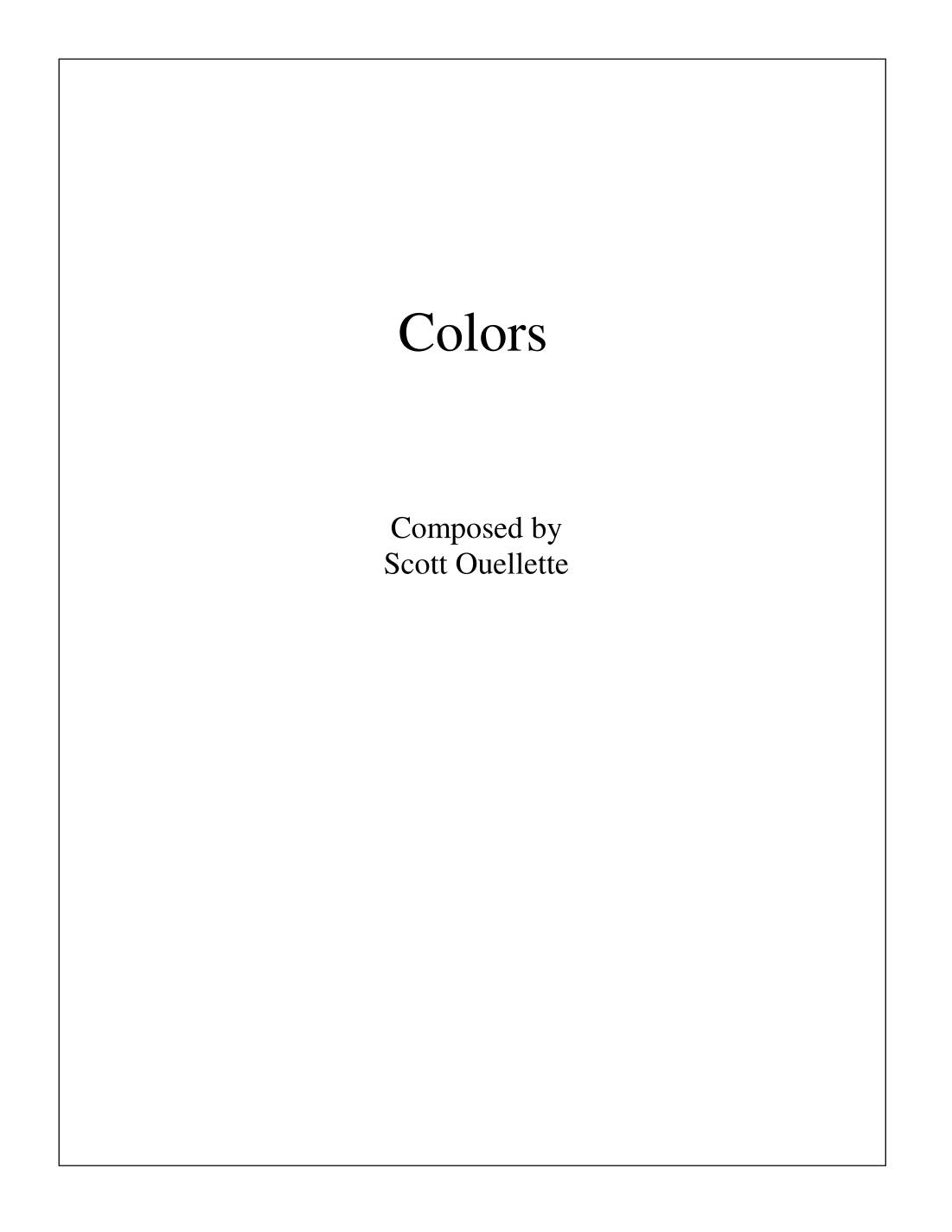 Colors by Scott Ouellette Sheet Music for Solo Guitar at Sheet Music Direct