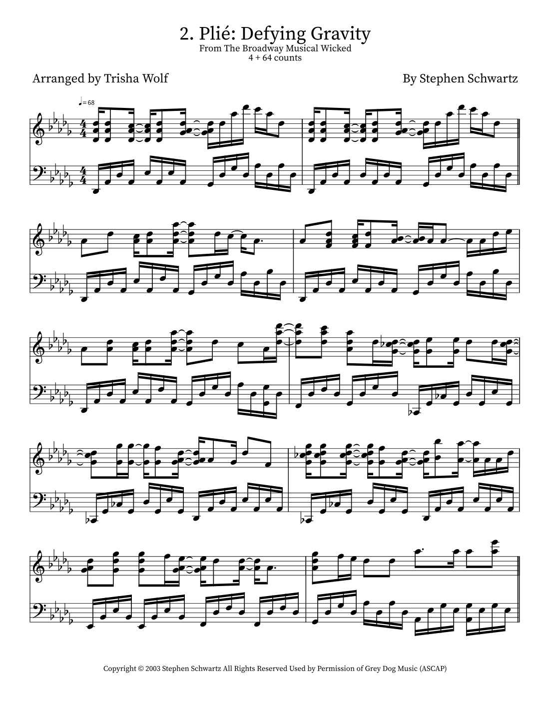 Defying Gravity Chords In C