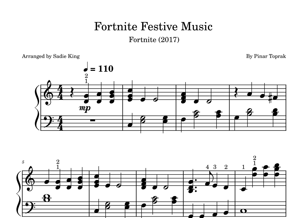 Fortnite Festive Christmas Lobby Music (arr. Sadie King by Pinar Toprak ...