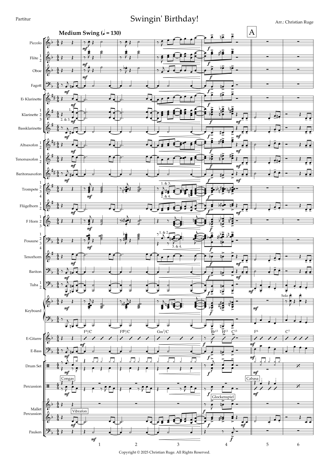 Swingin' Birthday! (arr. Christian Ruge) by Traditional Sheet Music for ...