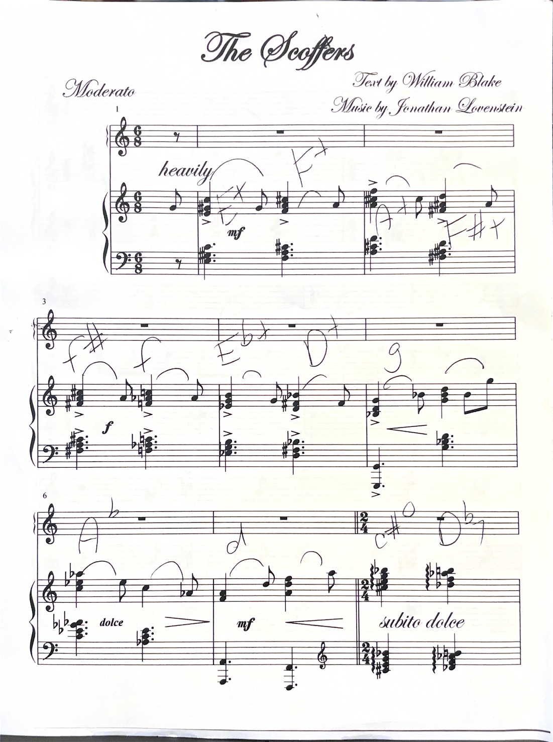 The Scoffers by Text by William Blake Sheet Music for Piano & Vocal at ...