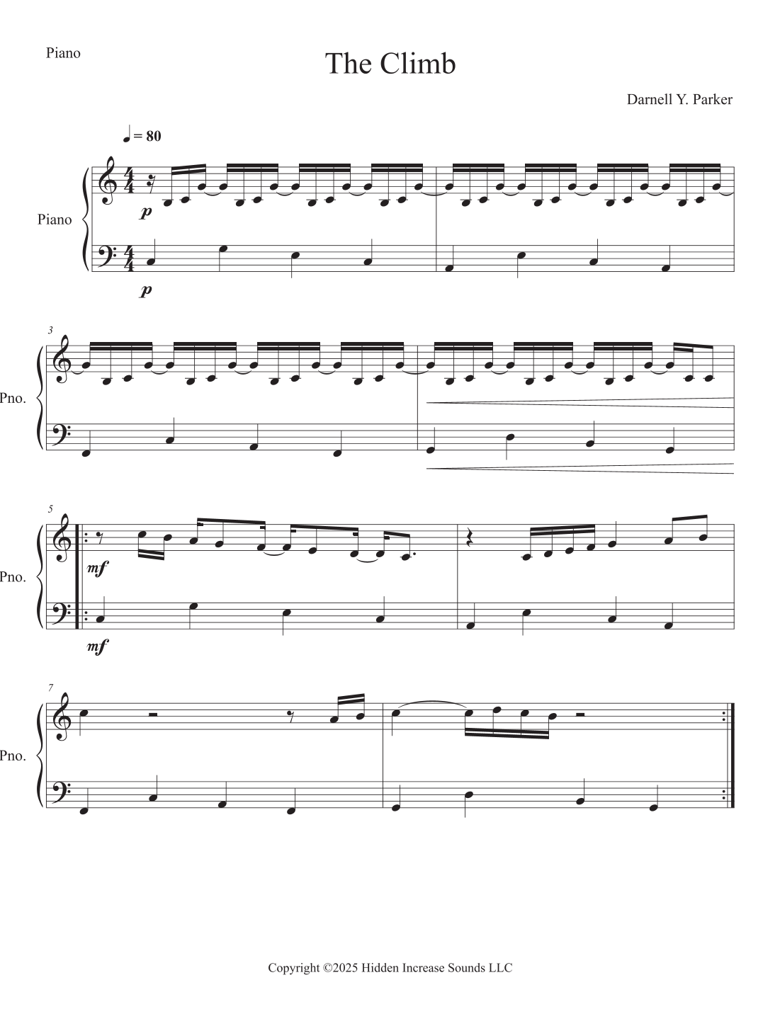 The Climb by Darnell Y. Parker Sheet Music for Piano Solo at Sheet ...