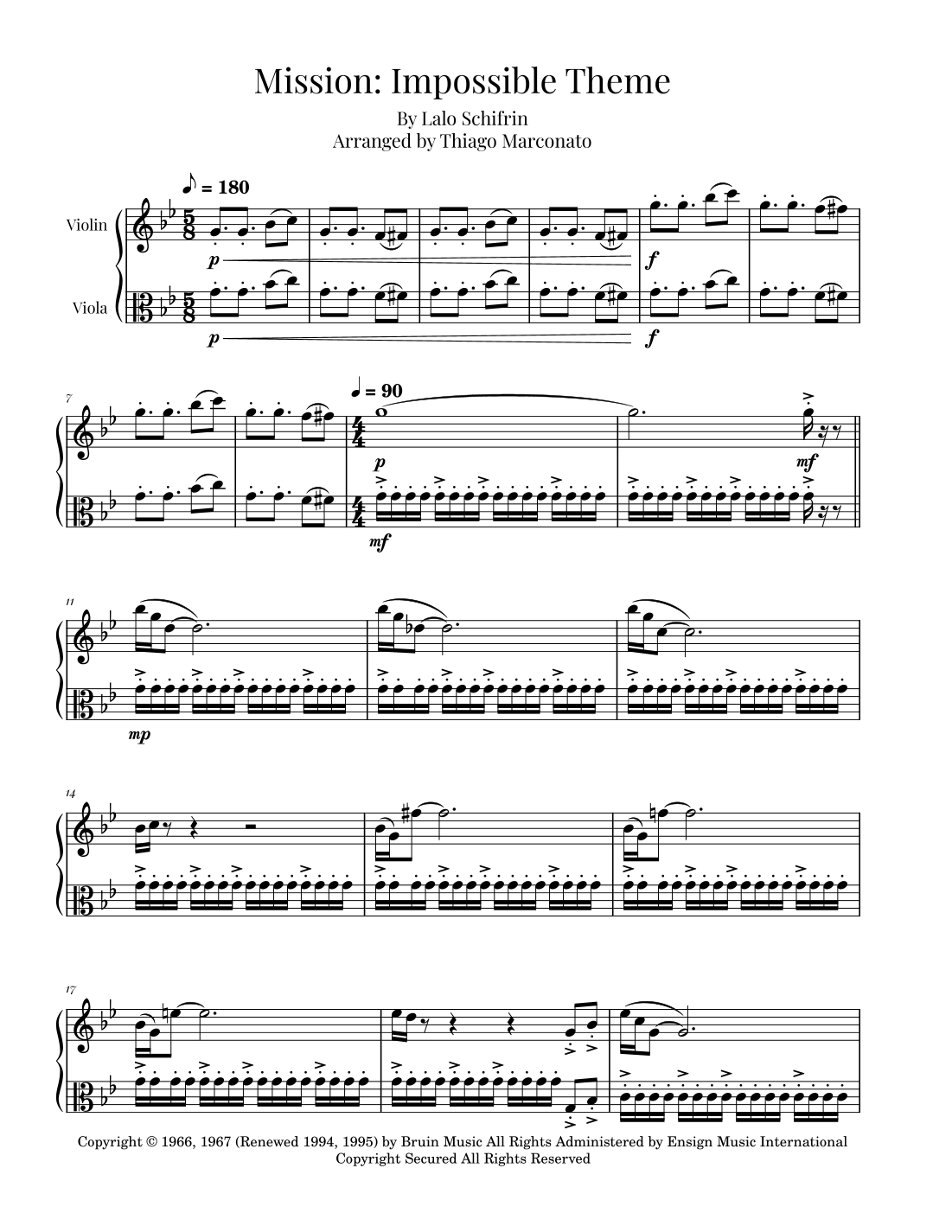 Mission: Impossible Theme (arr. Thiago Marconato) by Adam Clayton And ...