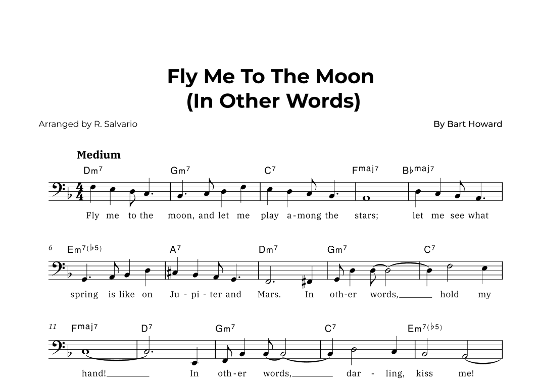 Fly Me To The Moon (In Other Words) (arr. R. Salvario) by Tony Bennett ...