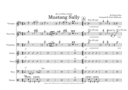 Mustang Sally (arr. Daryl McKenzie) by Wilson Pickett Sheet Music for ...