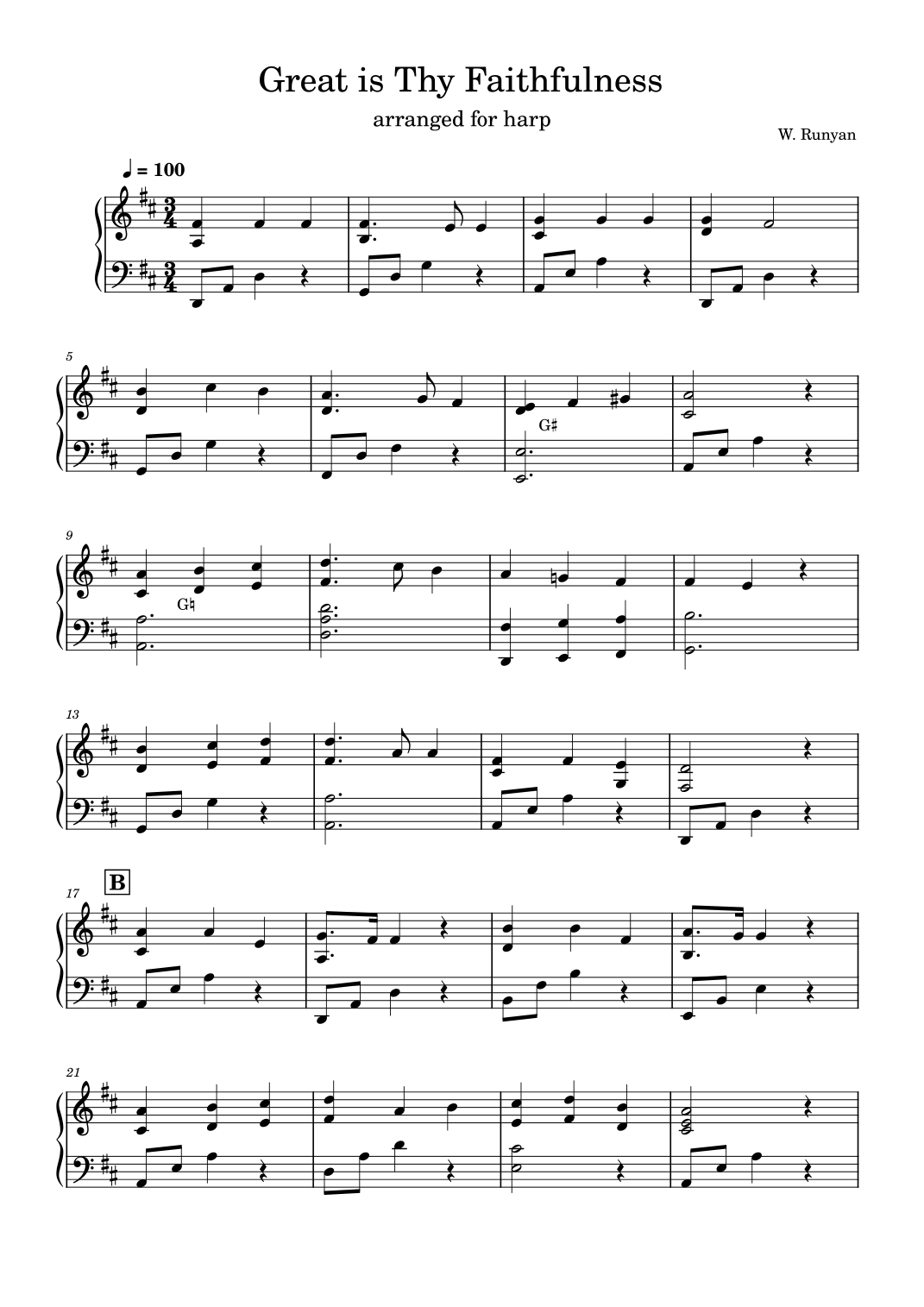 Great is Thy Faithfulness (arr. R. Allen) von W. Runyan Noten zum Harfe ...