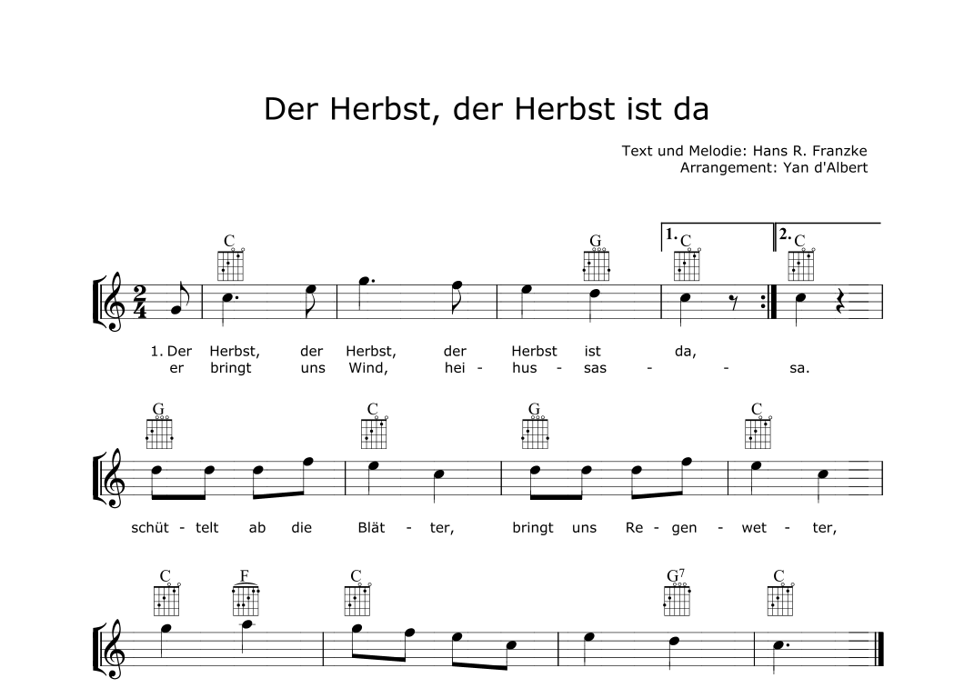 Der Herbst, der Herbst ist da (Arr.: Yan d'Albert) by Yan d'Albert ...