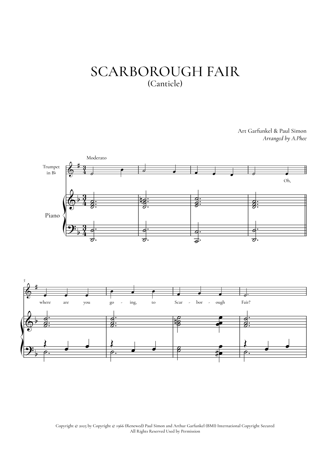 Scarborough Fair canticle arr Phee By Simon Garfunkel Sheet Music scarborough-fair-canticle-arr-phee-by-simon-garfunkel-sheet-music