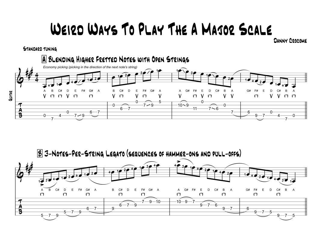 Weird Ways to Play The A Major Scale by Traditional Sheet Music for ...