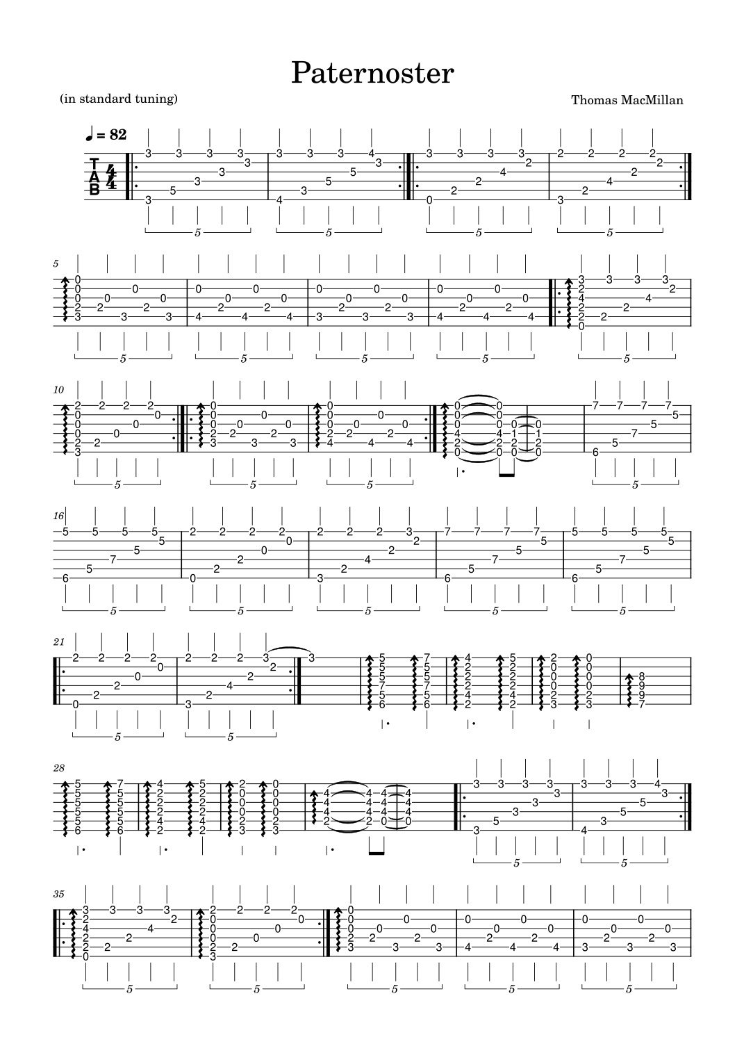 Paternoster (Guitar Tab) von Thomas MacMillan Noten zum ...